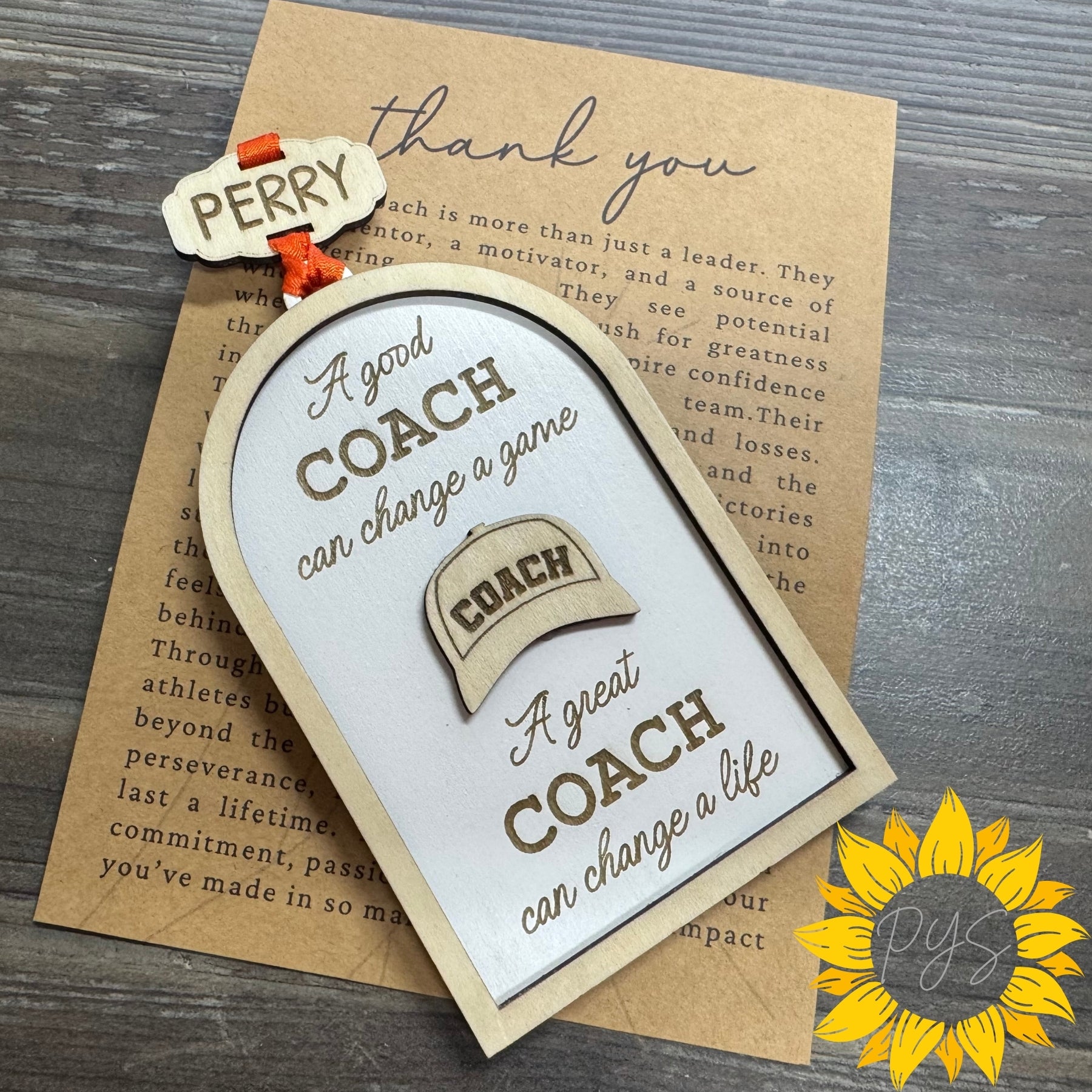 Personalized Coach Ornament – Hand-Painted Layered Wood Sports Gift ...