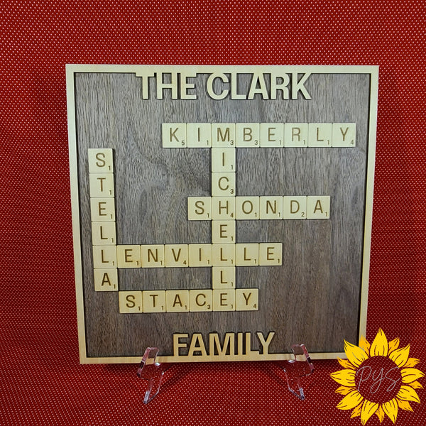 Personalized Crossword Style Name Sign – Custom Family Name Wall Decor ...